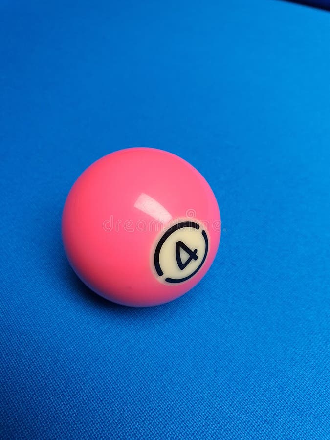 Pink Ball Number 4 on the Blue Pool Table Stock Photo - Image of number ...