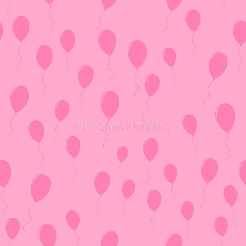 Pink Balloons Seamless Pattern Stock Vector - Illustration of ...