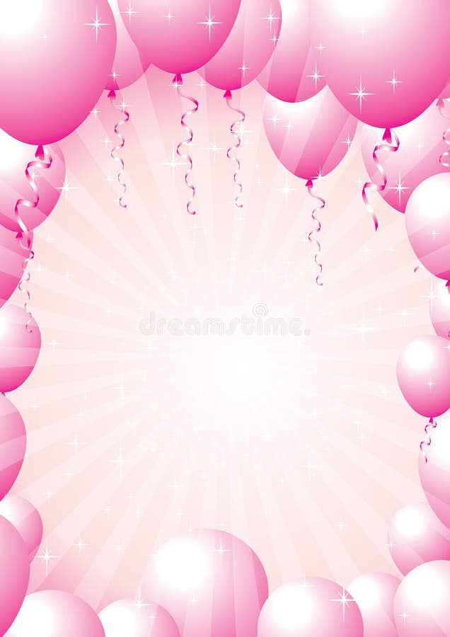 Pink balloon border stock vector. Illustration of lover - 23152476