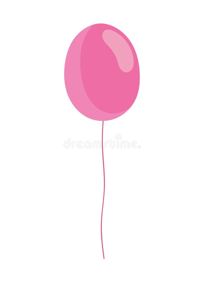 Pink Balloon Decoration Party Celebration Icon Stock Vector ...