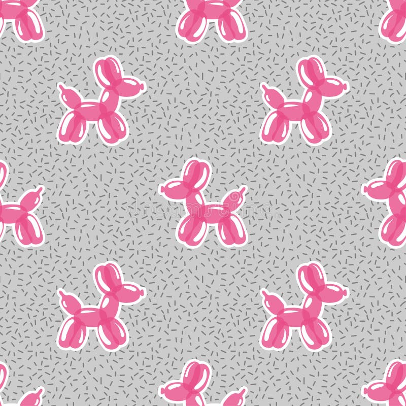 Pink Balloon Dogs Seamless Pattern. Wrapping Paper Pint Stock Vector ...