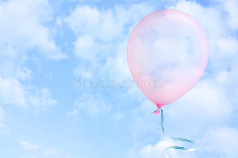 Pink balloon flying stock photo. Image of balloons, descriptive - 42257910