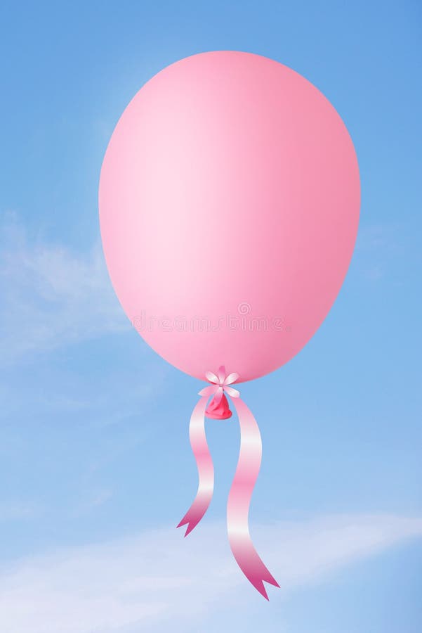 Pink balloon stock illustration. Illustration of ribbon - 31201750