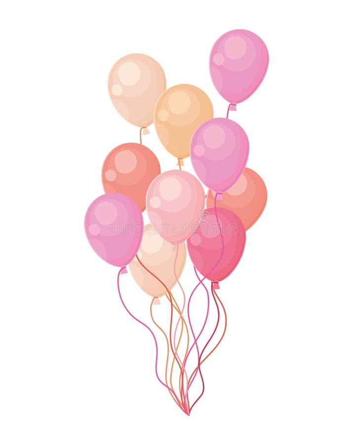 Pink balloons design stock vector. Illustration of decoration - 229378738
