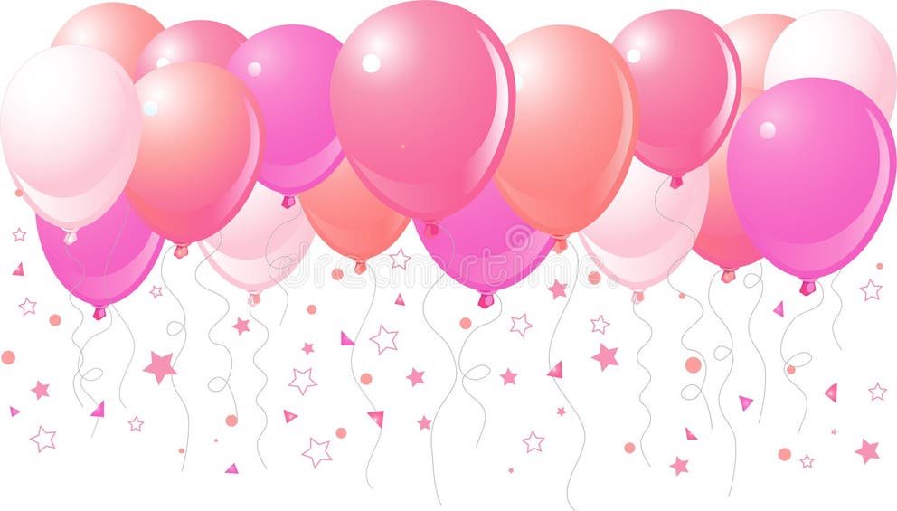 Pink Flying Balloons Stock Illustrations – 15,702 Pink Flying Balloons ...