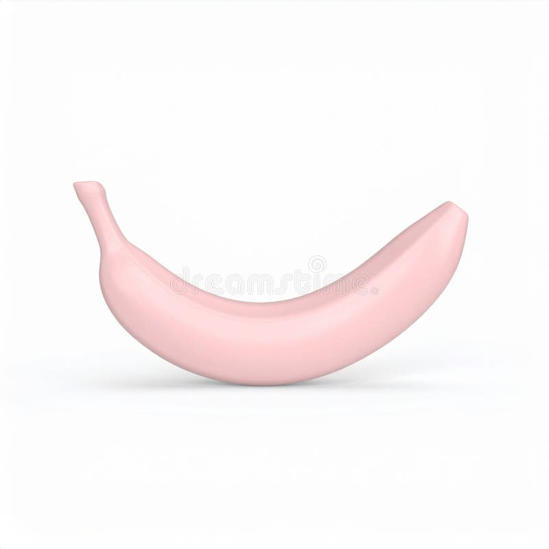 Pink Banana on White Background Stock Illustration - Illustration of ...