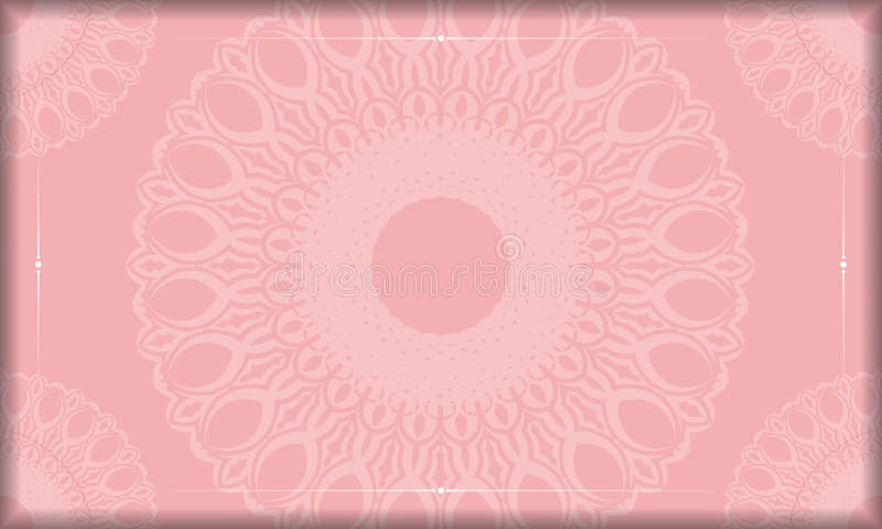 Pink Banner with Greek White Pattern and a Place Under the Logo Stock ...