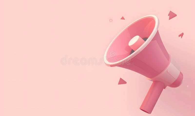 Pink Megaphone Announcement Banner Stock Illustration - Illustration of ...