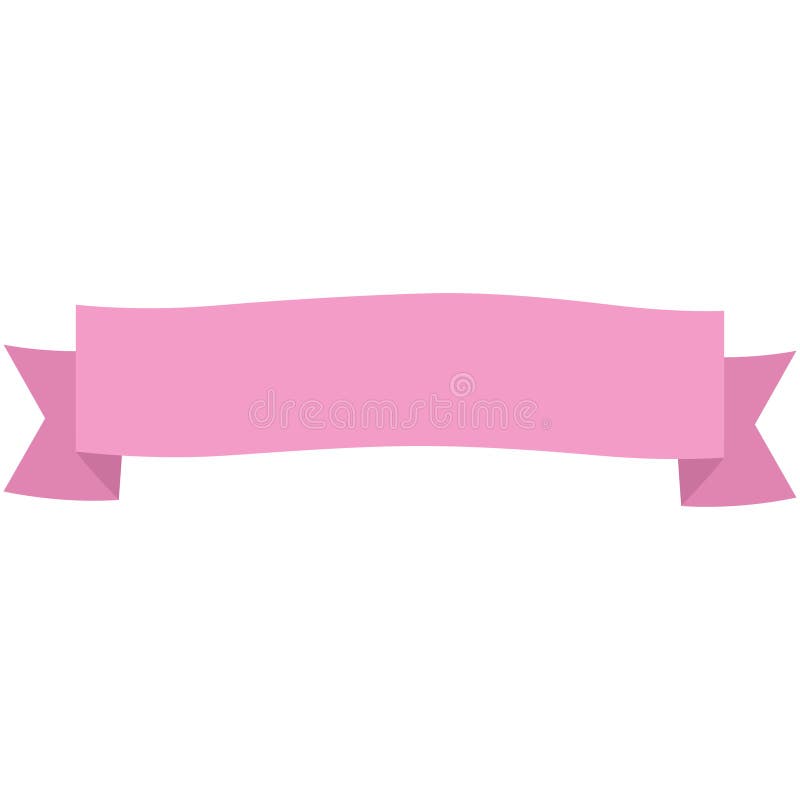 Pink Banner Ribbon Flag Vector Illustration Stock Vector - Illustration ...