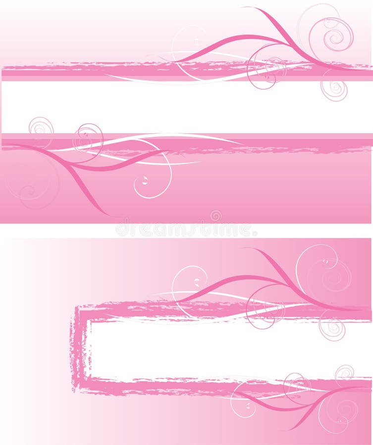 Pink Banners, Design Elements Stock Illustration - Illustration of ...
