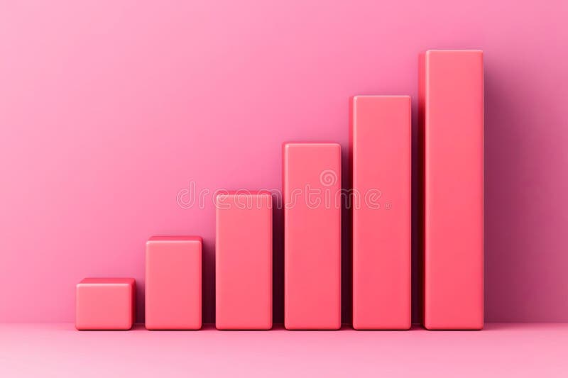 Pink Bar Graph with Upward Trend Symbolizes Economic Growth and Success ...