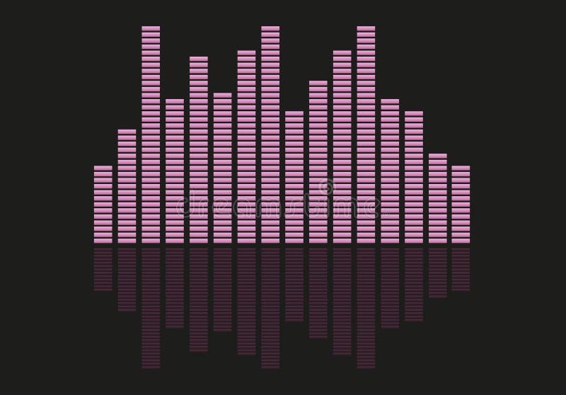 Pink bars of audio volume. stock vector. Illustration of magnification ...