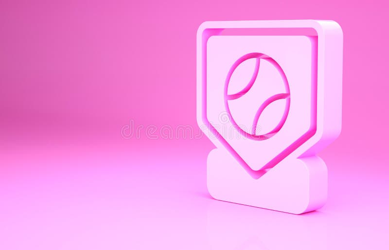 Pink Baseball Base Icon Isolated on Pink Background. Minimalism Concept ...
