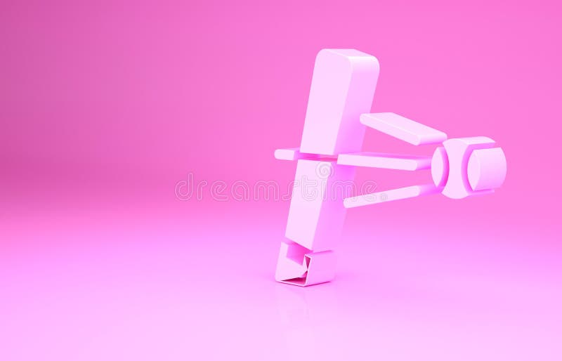 Pink Baseball Bat with Ball Icon Isolated on Pink Background ...