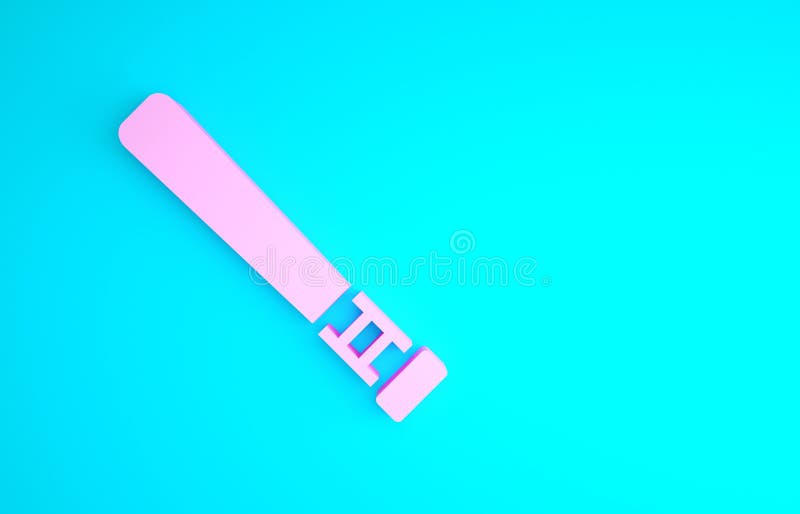 Pink Baseball Bat Icon Isolated on Blue Background. Minimalism Concept ...