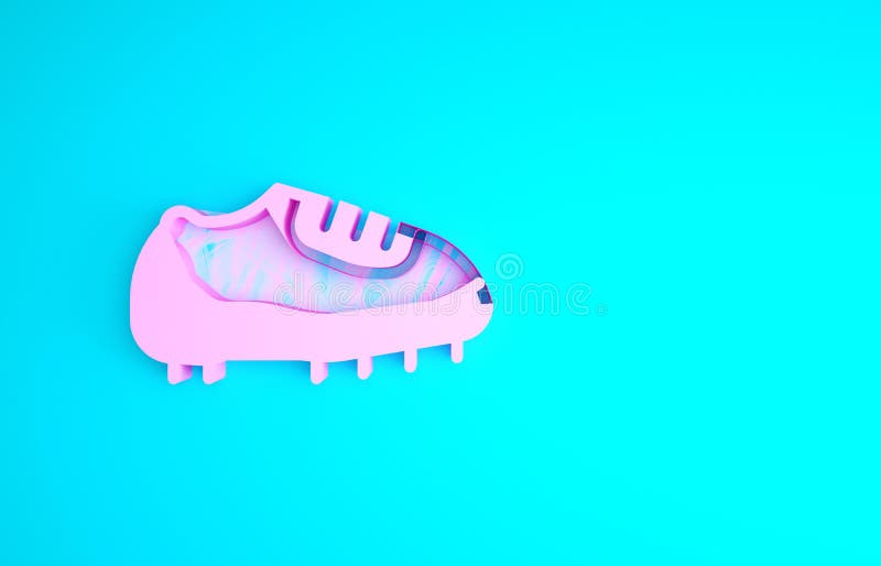 Pink Baseball Boot Icon Isolated on Blue Background. Minimalism Concept ...