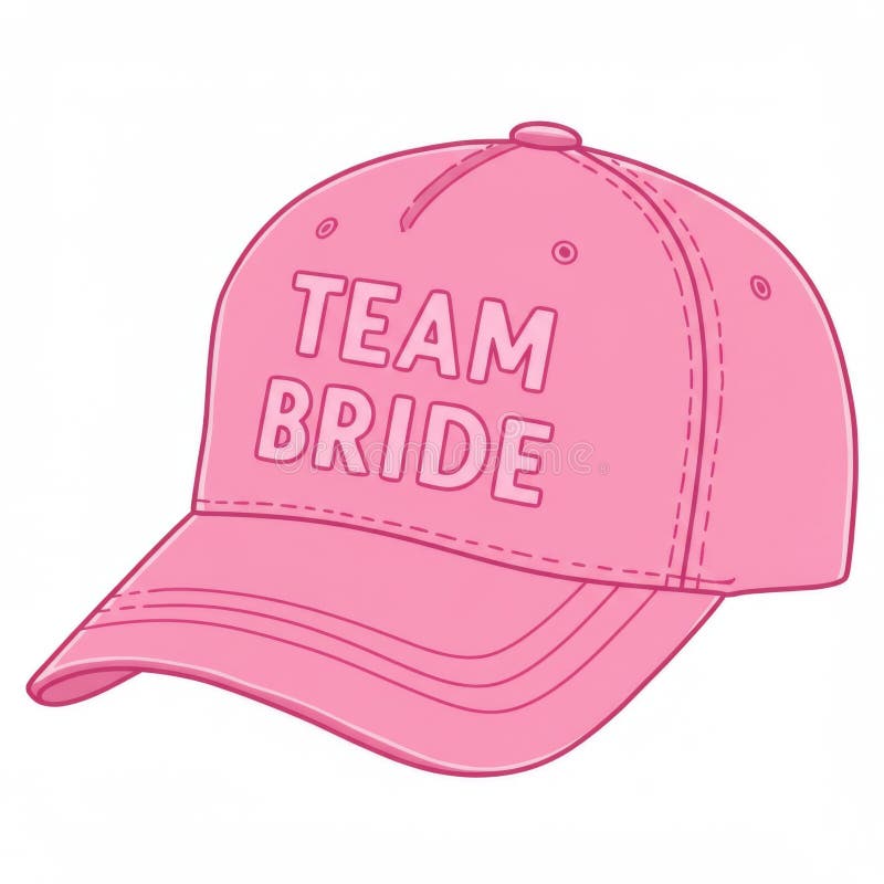 Pink Baseball Cap with Team Bride Text Stock Illustration ...