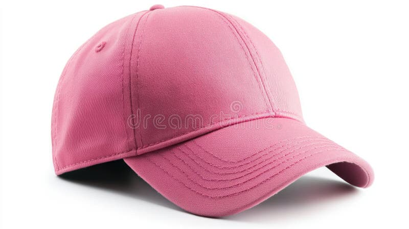 Pink Baseball Cap on White Background Stock Illustration - Illustration ...