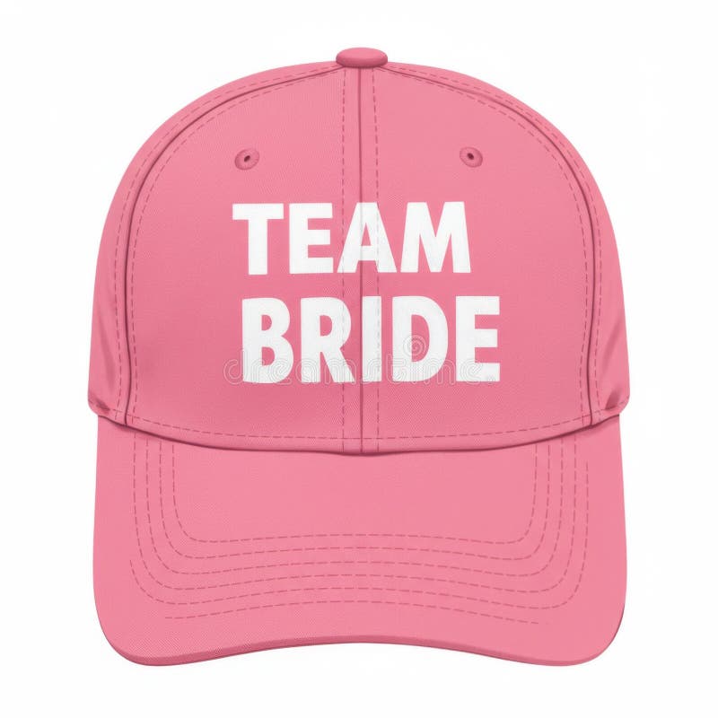 Pink Baseball Cap with White Team Bride Text Stock Illustration ...