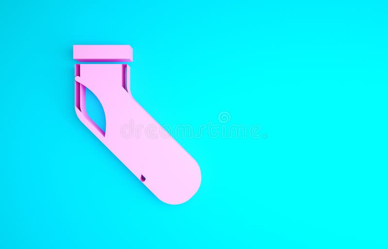 Pink Baseball Sock Icon Isolated on Blue Background. Minimalism Concept ...