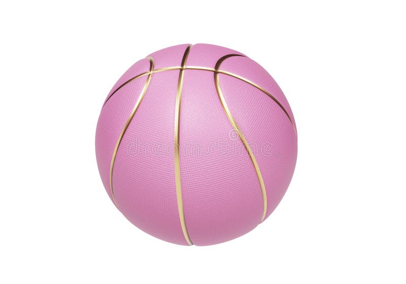 Pink Basketball Ball with Golden Lines Stock Illustration ...