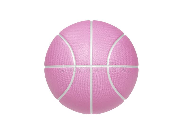 Pink Basketball Ball with White Lines Isolated on White Background ...