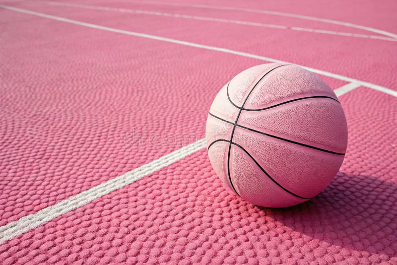 Pink Basketball on Pink Textured Surface - Generated by Ai Stock ...