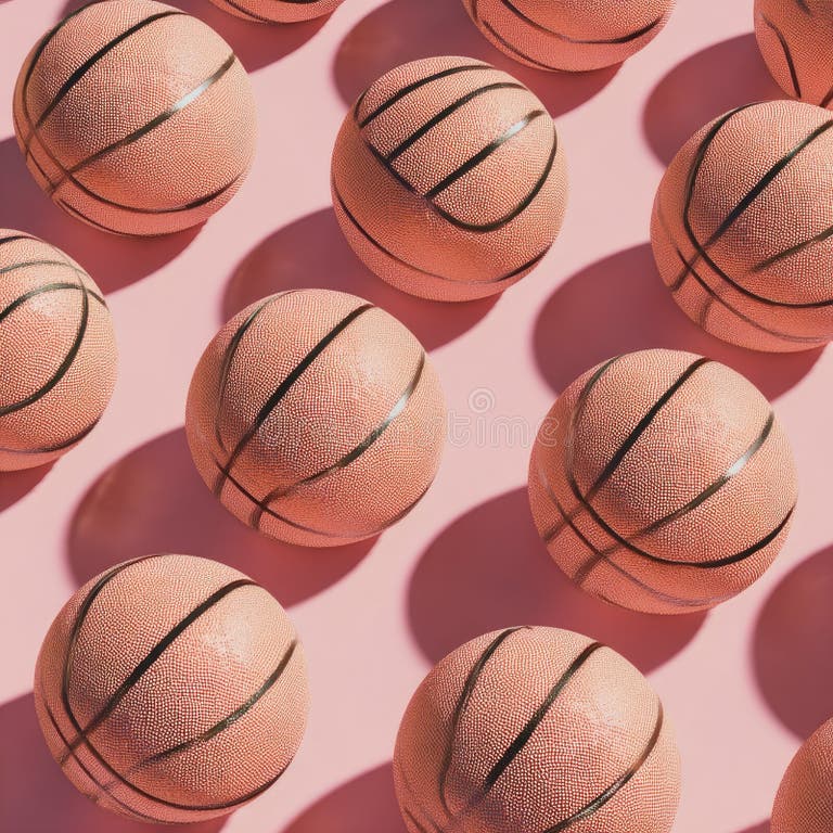 Pink Basketball Pattern stock illustration. Illustration of pattern ...