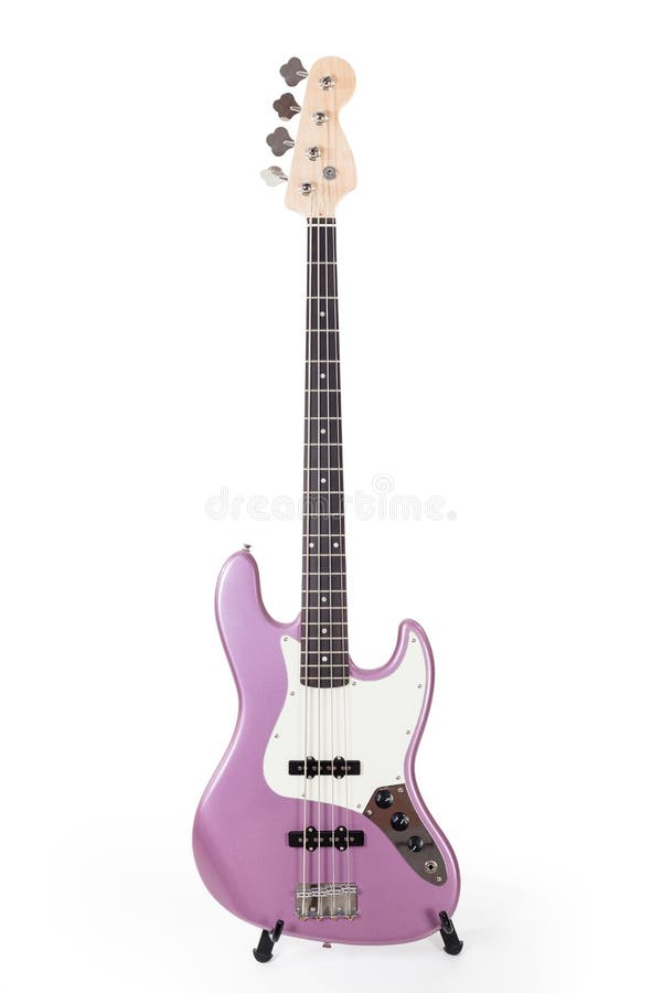 Pink bass guitar stock photo. Image of still, stand, guitar - 49880146