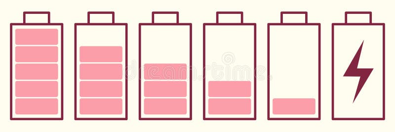 Pink battery icons stock vector. Illustration of icon - 384534834