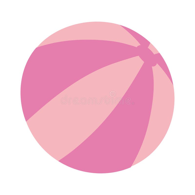 Pink Beach Ball Cartoon Isolated Design Icon White Background Stock ...
