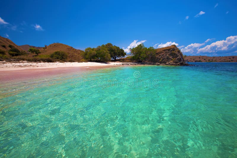 Pink Beach stock image. Image of island, liang, seascape - 34999433