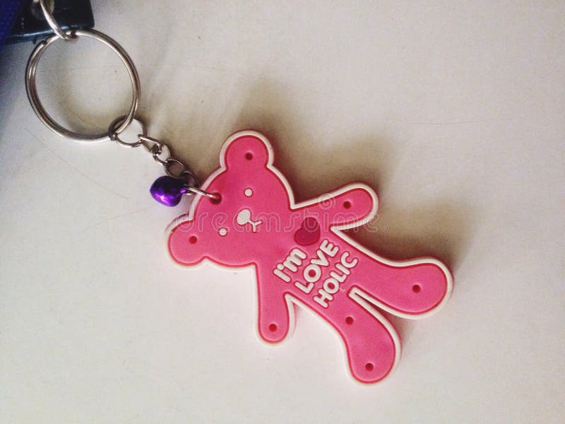 Pink bear key ring. stock image. Image of pink, bear - 83531741