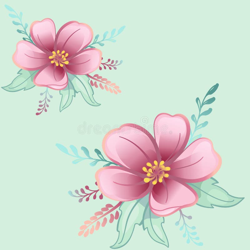 Pink Beautiful Flowers, Pattern in Boho Cartoon Style ,seamless Pattern ...
