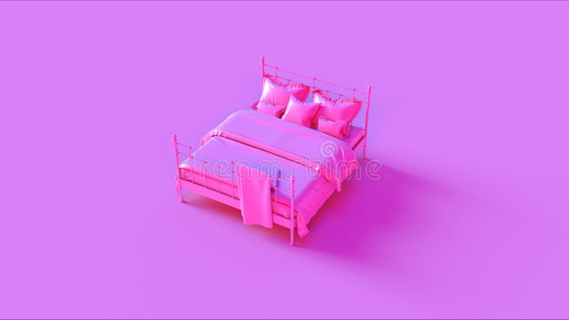 Pink Bed Simple stock illustration. Illustration of comfort - 147545851