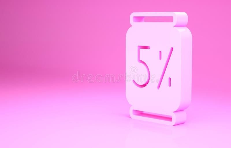 Pink Beer Can Icon Isolated on Pink Background. Minimalism Concept ...