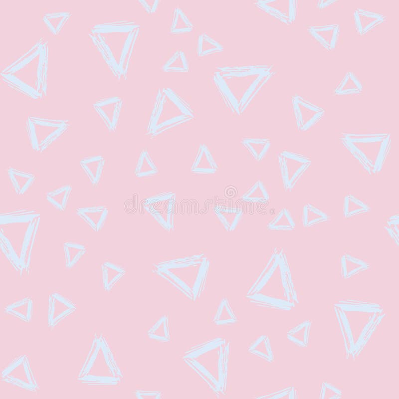Pink and Beige Doodle Triangles Seamless Pattern Stock Illustration ...