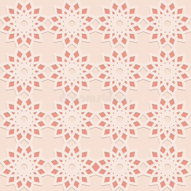 Pink Beige Embossed Pattern in Arabic Style, Oriental Ornate Seamless ...