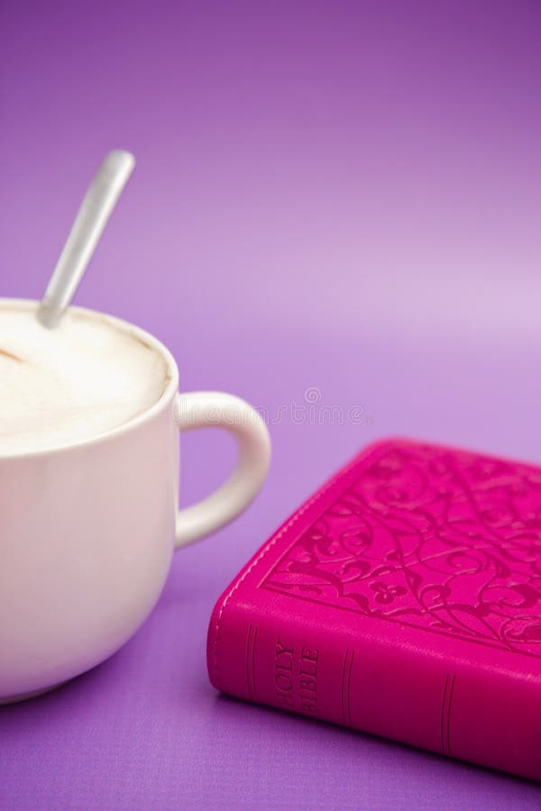 Pink Bible on a Purple Background Stock Photo - Image of jesus ...