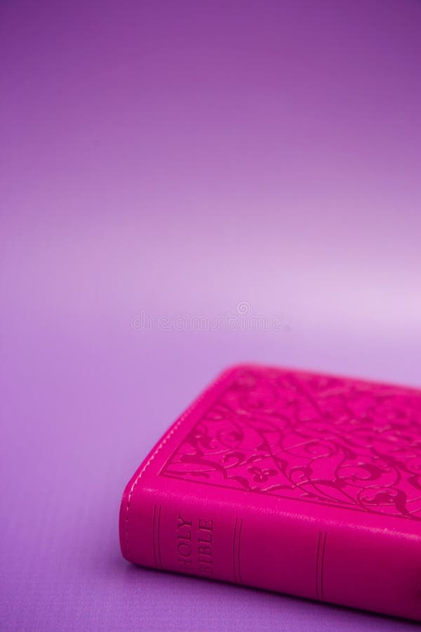 Pink Bible on a Purple Background Stock Photo - Image of jesus ...