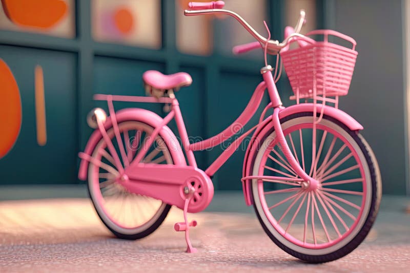 Pink bicycle for children, stock image. Image of childhood - 287397109