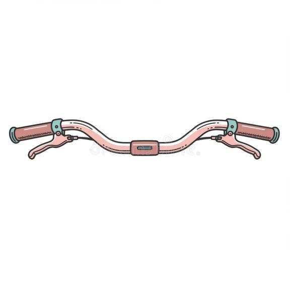 Pink Bicycle Handlebars Illustration Stock Illustration - Illustration ...