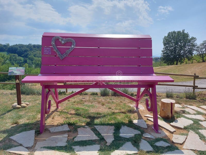Pink big bench editorial photography. Image of bench - 310277462
