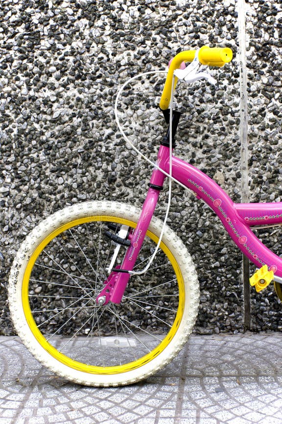 Pink bike stock photo. Image of play, white, seat, spokes - 11332520