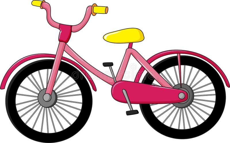 Pink bike stock illustration. Illustration of cartoon - 6940349
