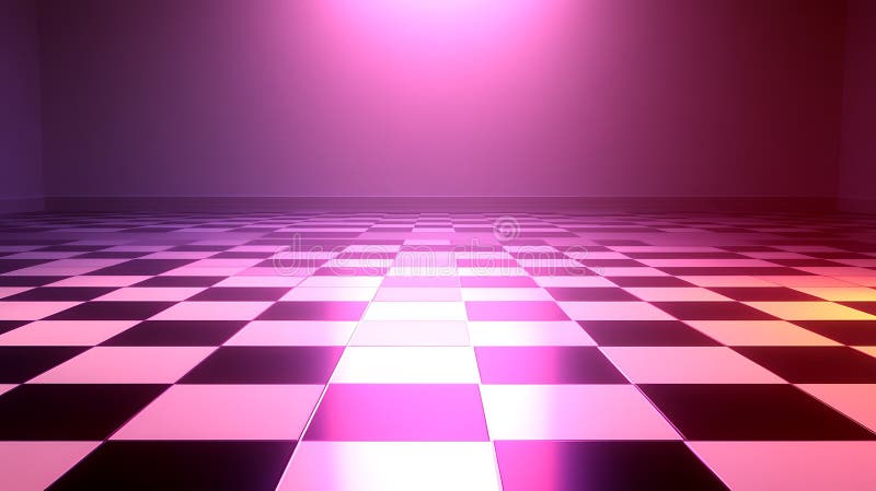 Pink and Black Checkered Floor in a Room Stock Photo - Image of glossy ...