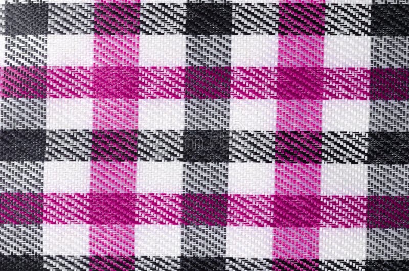 The Pink and Black Color Gingham Pattern Fabric Texture As Background ...