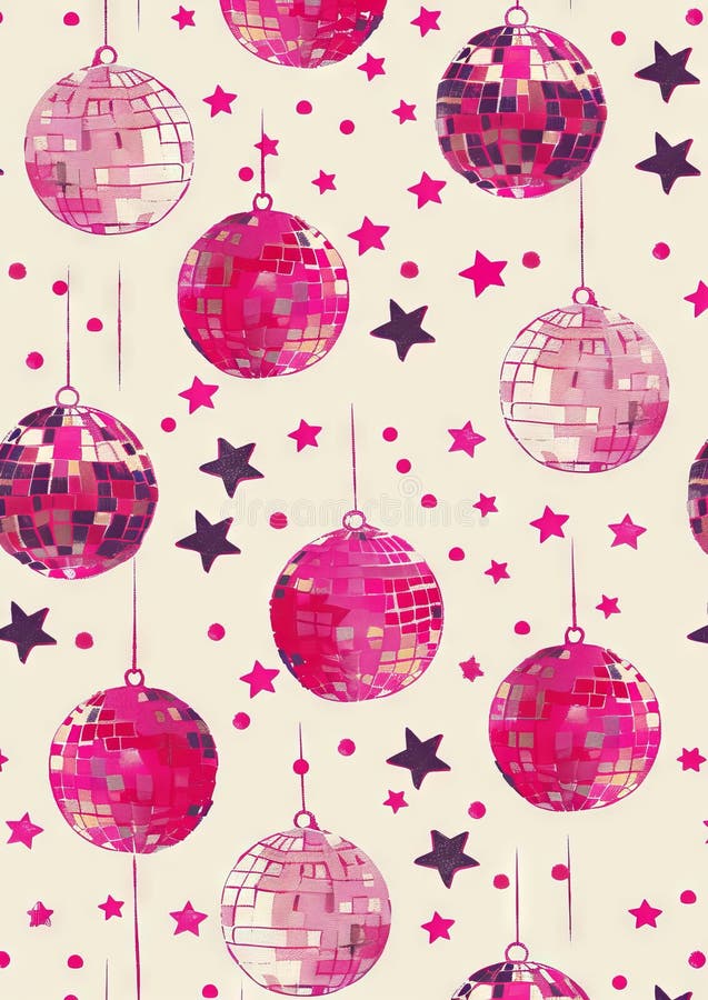 A Pink and Black Disco Ball Pattern Stock Photo - Image of hang, polka ...