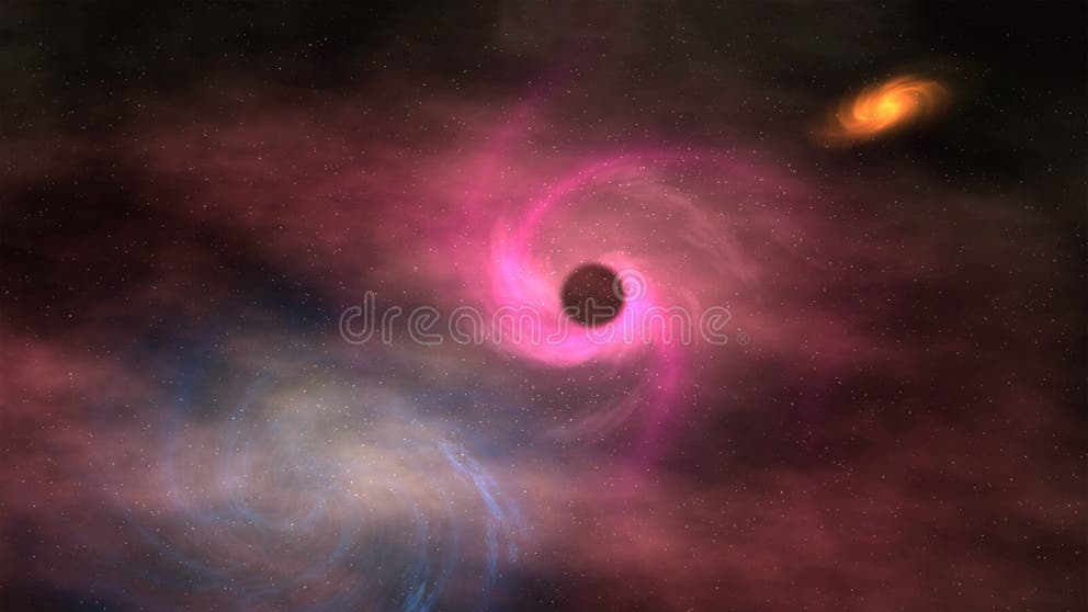 Pink Black Hole in the Space Stock Illustration - Illustration of ...