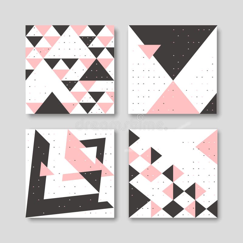 Pink Black Triangle Abstract Stock Illustration - Illustration of shape ...